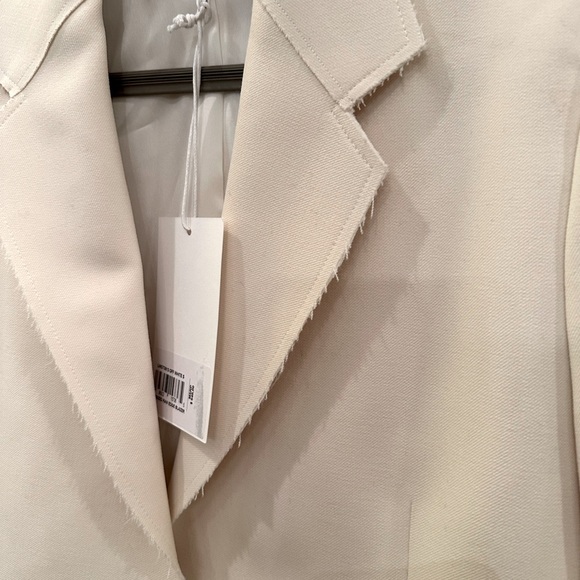 Frame Denim | Jackets & Coats | Frame Raw Edge Blazer In Cream Nwt ...